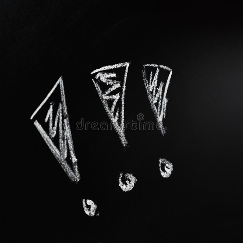 Three Exclamation Marks on the Blackboard Stock Image - Image of ...