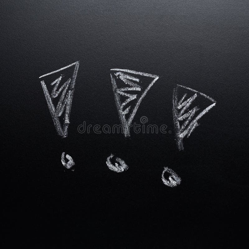 Three Exclamation Marks on the Blackboard Stock Photo - Image of ...