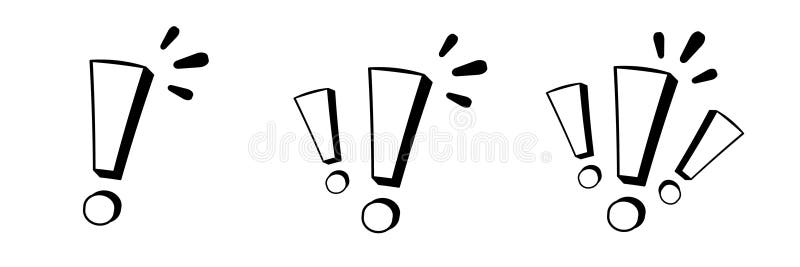 Three Exclamation Marks with Expressive Lines Stock Illustration ...