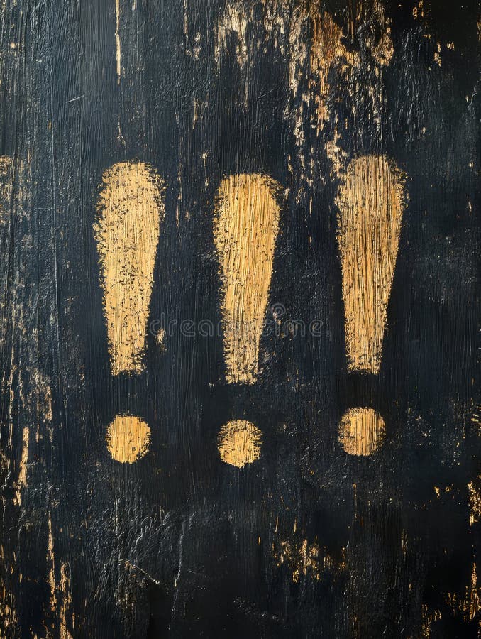 Three Exclamation Marks on a Textured Background. Stock Image - Image ...