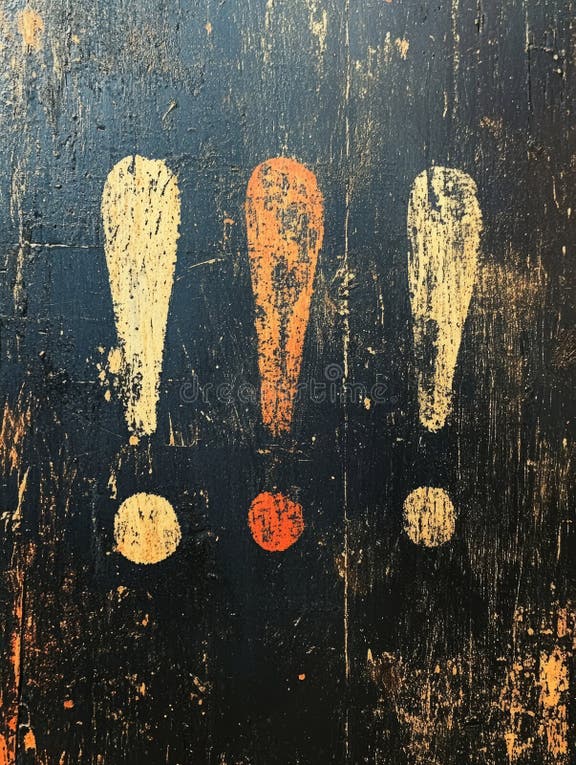 Three Exclamation Marks on a Textured Surface. Stock Image - Image of ...