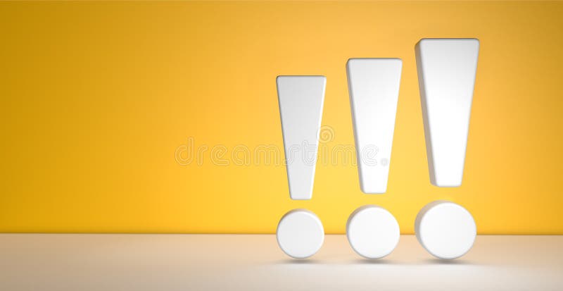 Three exclamation points stock vector. Illustration of color - 16920967