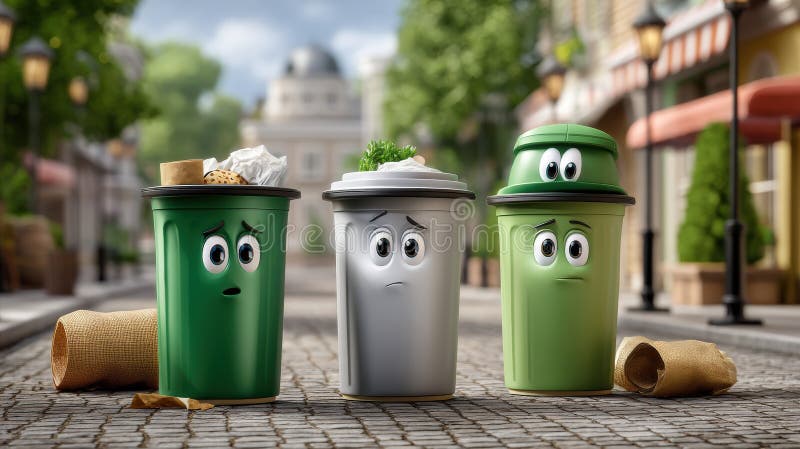 Three Expressive Trash Cans Promote Sustainability and Environmental ...