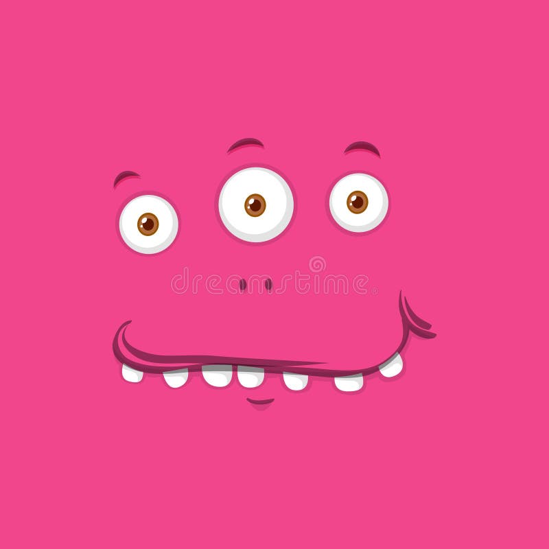 Three Eyed Monster Face Expression Stock Vector - Illustration of ...