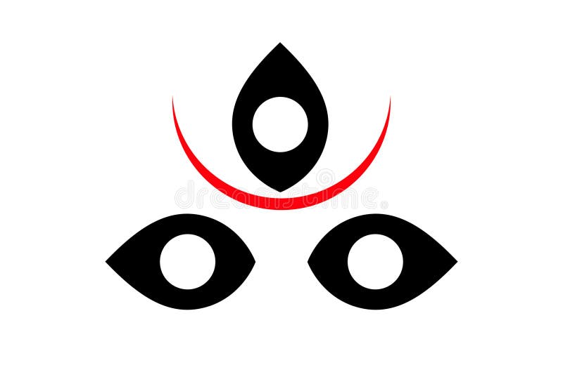 Three Eyes of Lord Durga Vector Icon Stock Vector - Illustration of ...