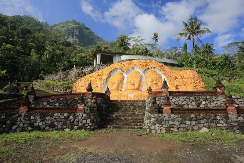 Three Face Buddha at Watu Putih Magelang Stock Photo - Image of ...