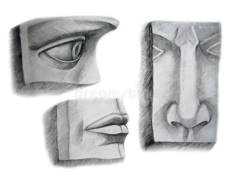 Three face parts stock illustration. Illustration of beauty - 2695535