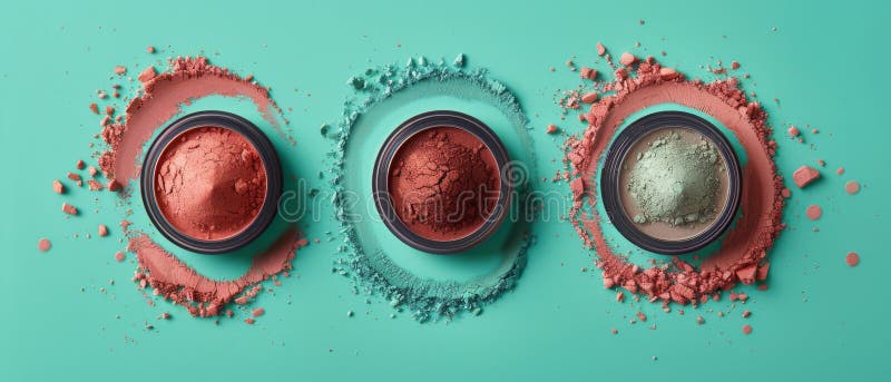 Three Face Powder Compacts, Each with Different Colored Powder, are ...