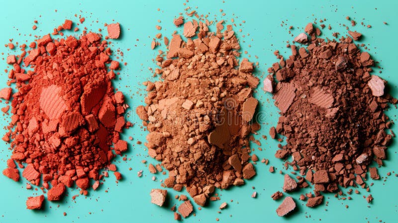 Three Face Powder Samples in Shades of Orange, Brown, and Red are ...