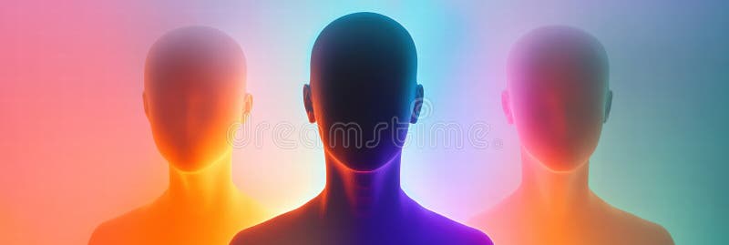 Abstract Faceless Avatars with Vibrant Colors and Soft Lighting Ideal ...