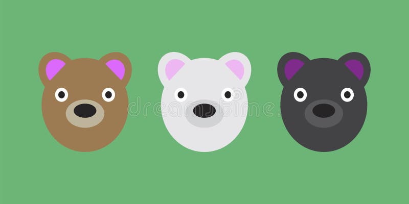 Three Faces Bear. Line Art. Isolated Icon. Beauty Logo. Vector ...