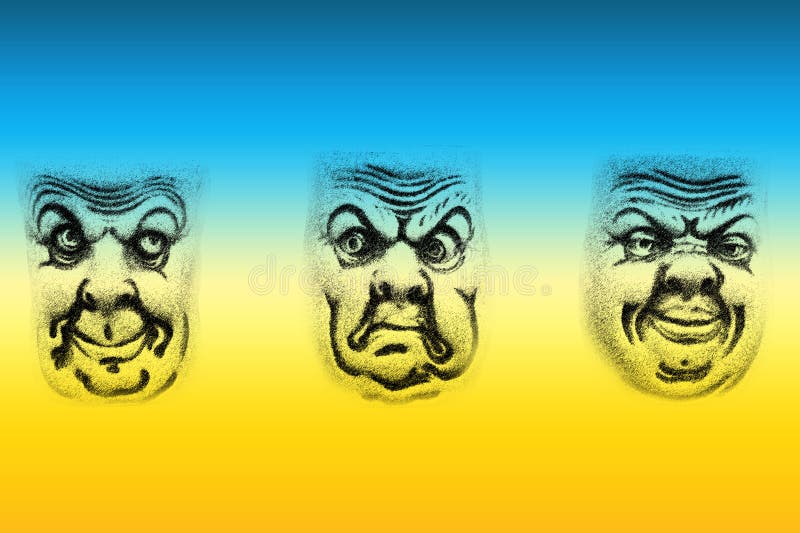 Three faces stock illustration. Illustration of concept - 102081496