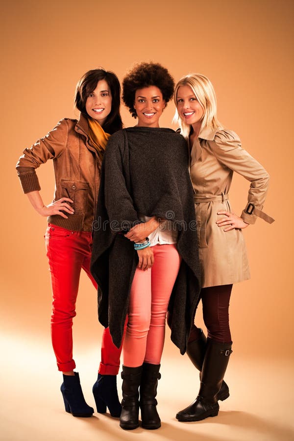 Three Fashionable Women stock image. Image of autumn - 31017131