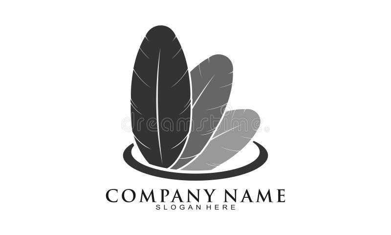 Three Feather Vector Illustration Logo Stock Illustration ...