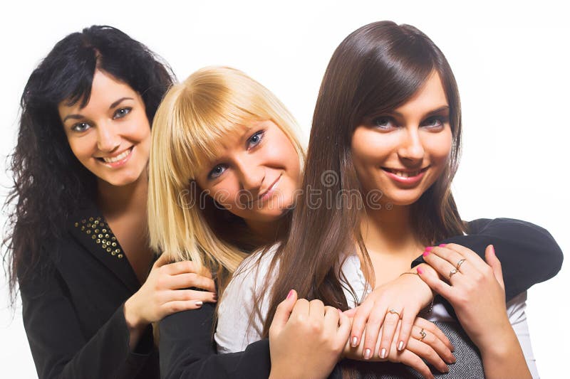 Three female friends stock photo. Image of model, fashion - 5312952
