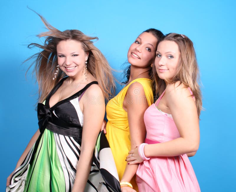Three Female Friends Talking and Laughing Stock Image - Image of bite ...