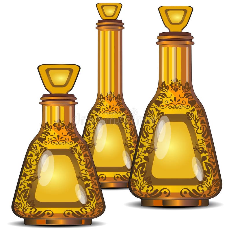 3 Genie Bottles stock illustration. Illustration of genie - 4622660