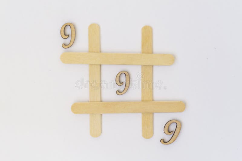 Three Figures of Nine in the Game Tic Tac Toe Stand in a Row in the ...