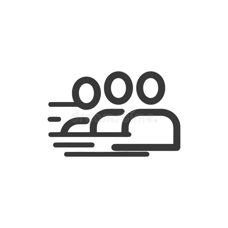 Fast Moving People Icon, Teamwork and Collaboration Concept Stock Vector - Illustration of ...