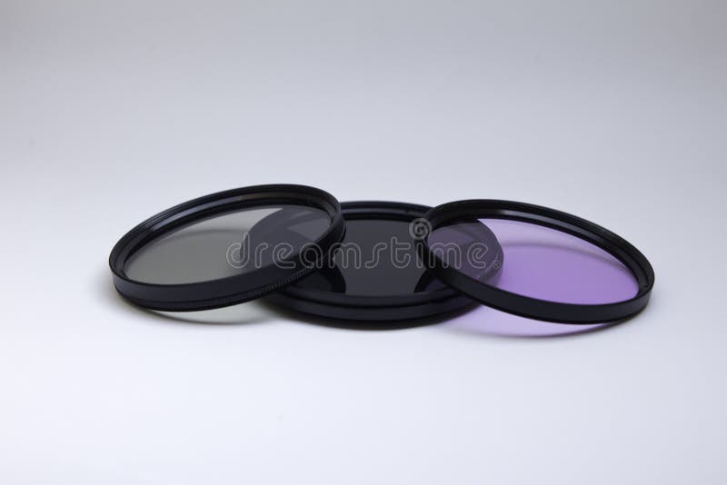 Three filters for lenses stock image. Image of approximation - 30786525