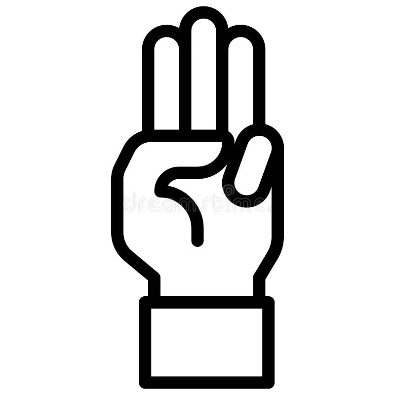 Three-finger Salute Icon, Protest Related Vector Stock Vector ...