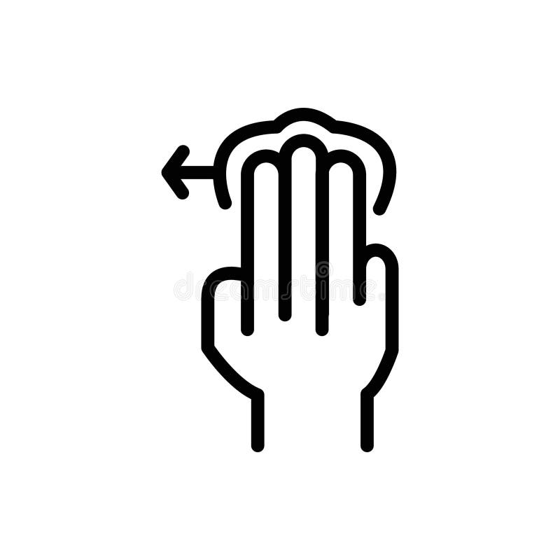 Three Finger Scroll Icon for Touchscreen Navigation and Gestures Stock ...