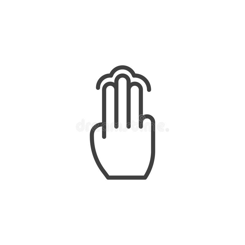 Three Finger Hand Showing Raised Supporting Movement Symbol of Retro ...