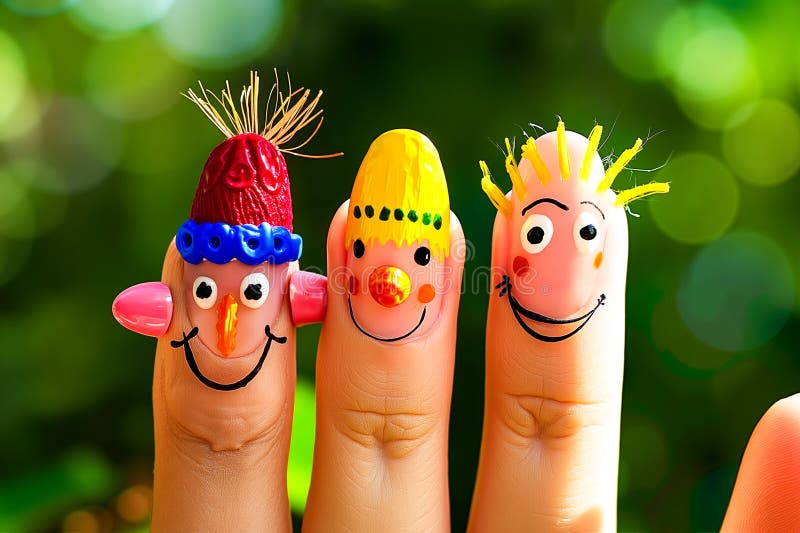 A Group of Finger Puppets that are on Top of Each Other Stock Image ...
