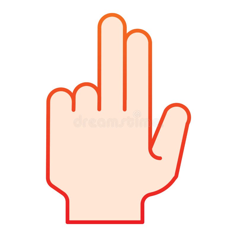 Three Fingers Flat Icon. Arm Gesture Vector Illustration Isolated on ...