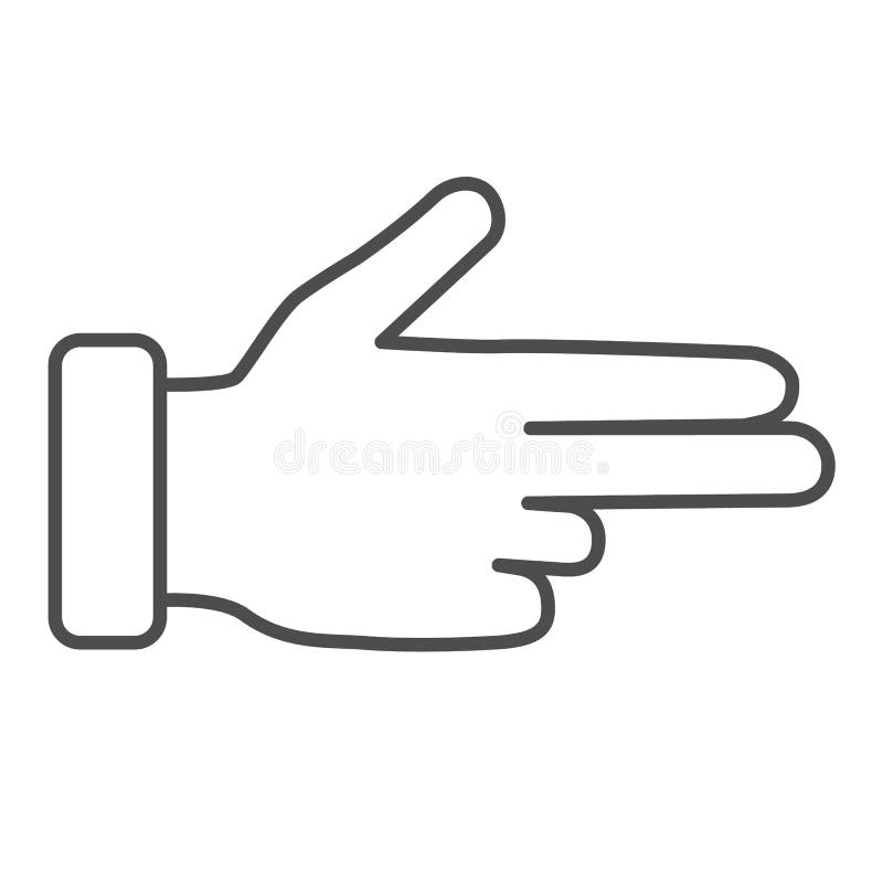 Hand Showing Three Fingers Line Icon, Hand Gestures Concept, Three ... Hand Showing Three Fingers Line Icon, Hand Gestures Concept, Three ...