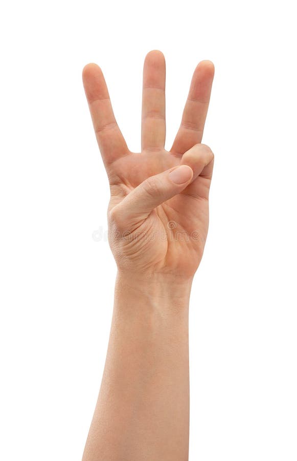 Three fingers gesture stock image. Image of studio, cutout - 220421177