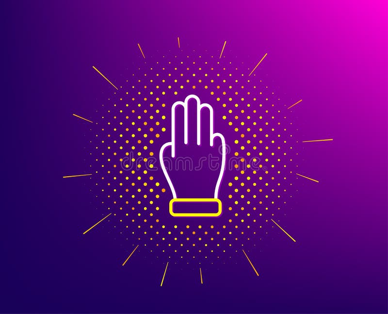 Three Fingers Hand Line Icon. Click Palm Sign. Vector Stock Vector ...