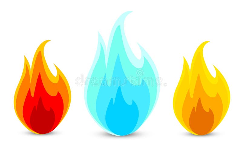 Set of Hot Fire Design Elements Stock Vector - Illustration of ...