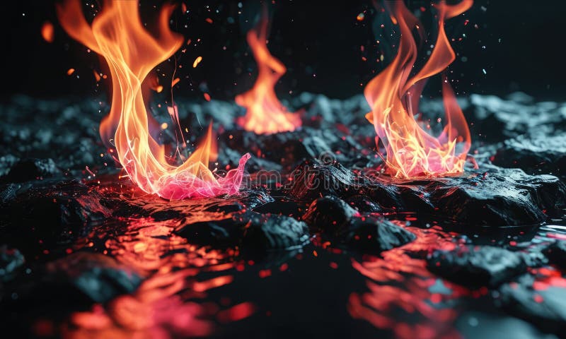 Three Fire-like Objects are Shown in this Image, with One on the Left ...