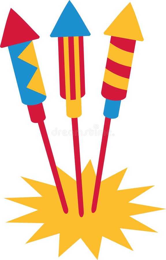 Vector Holiday Firework. Set of Rockets or Firecrackers Stock Vector ...