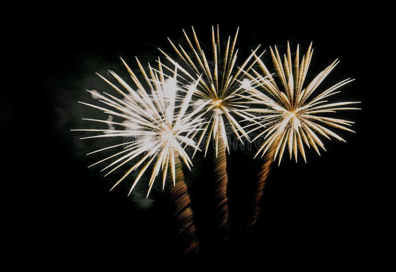 Three Fireworks on a Black Background Stock Photo - Image of birthday ...