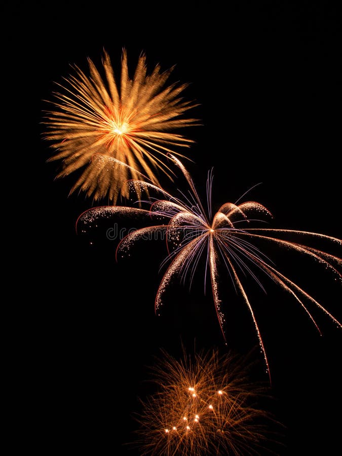 Three Fireworks stock photo. Image of fireworks, independence - 229861260