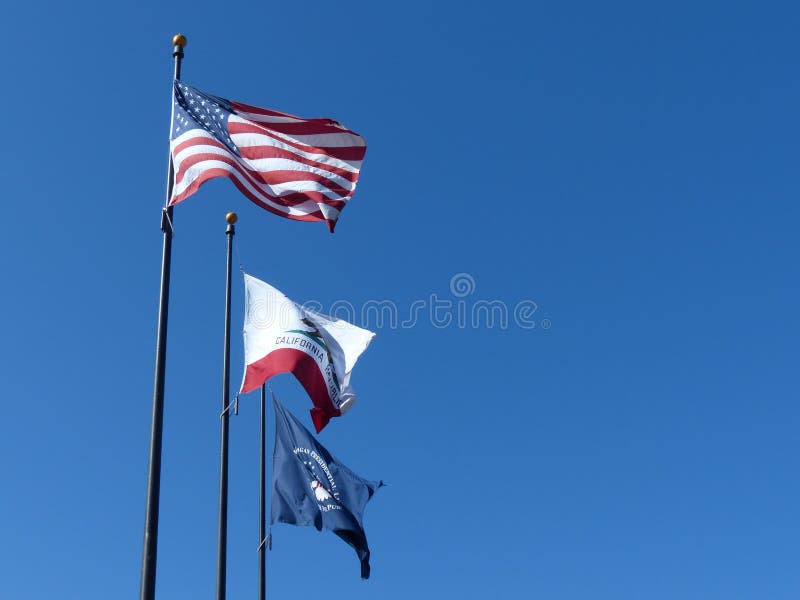 Three Flags stock photo. Image of california, flying - 49201852