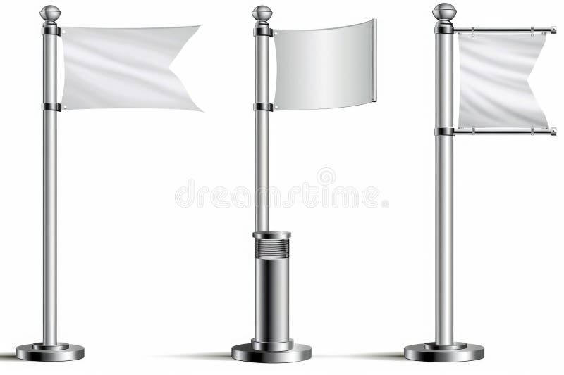 Three Flags on a Pole, Simple and Clear Composition Stock Photo - Image ...