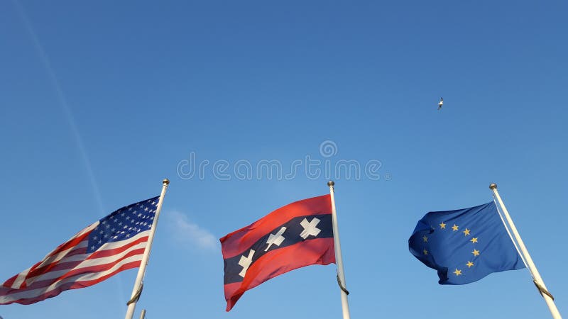 Three flags stock photo. Image of pole, flagpoles, american - 84881866