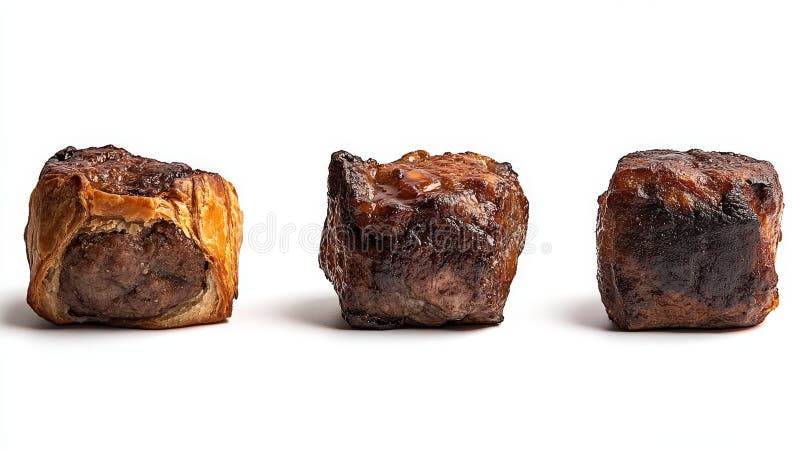 Three Flaky Pastry Cups with a Golden Brown Hue are Piled Together in ...