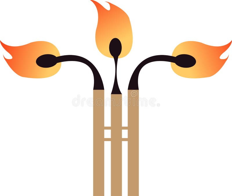 Three flames stock illustration. Illustration of ablaze - 26031608