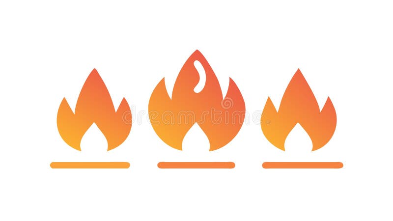 Three Flames Burning Outline Vector Icon, Vector Design Generative AI ...