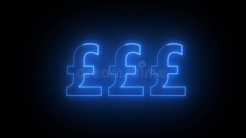 Three Flashing and Flickering Pound Signs in Blue on Black Stock Video ...