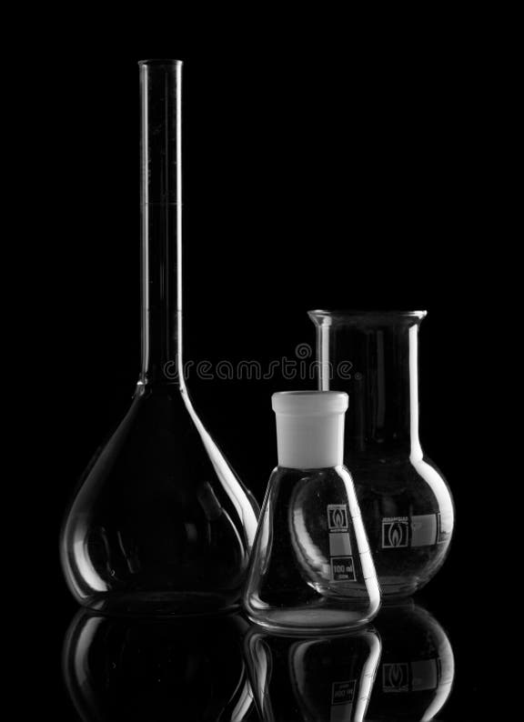 Three flasks stock image. Image of beaker, transparent - 7490427