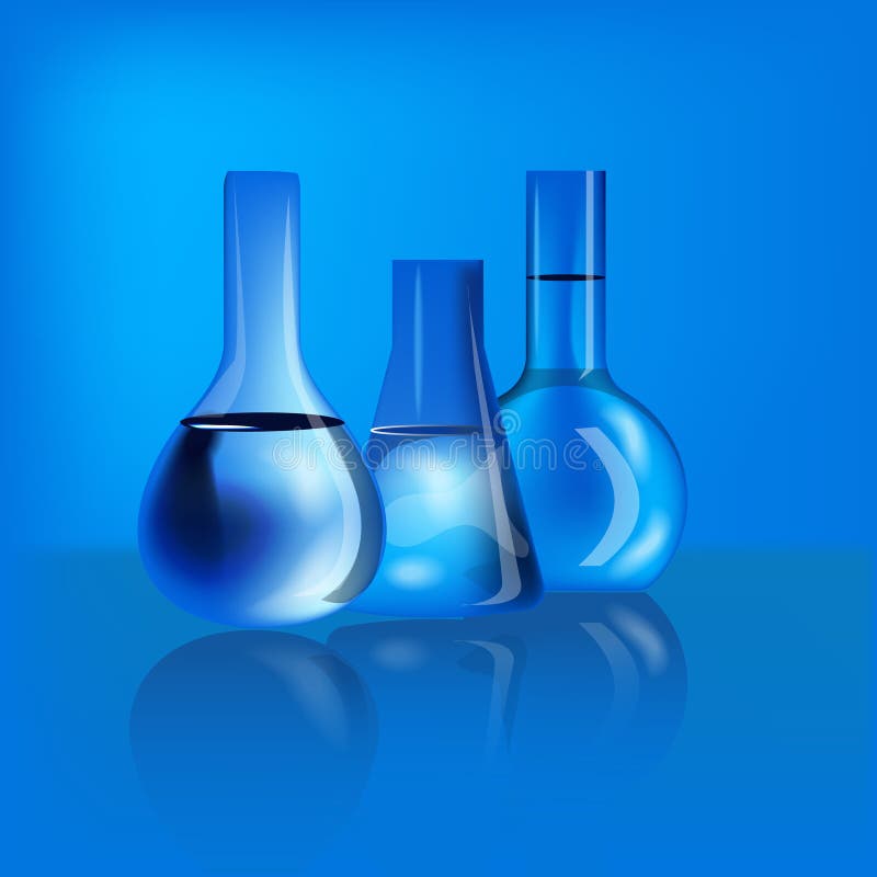 Three Flasks of Glass with Liquid Stock Vector - Illustration of class ...