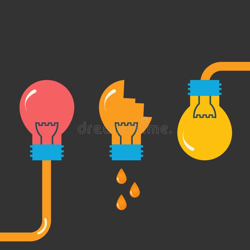 Three Flat Bulb. Vector Design Stock Vector - Illustration of ...
