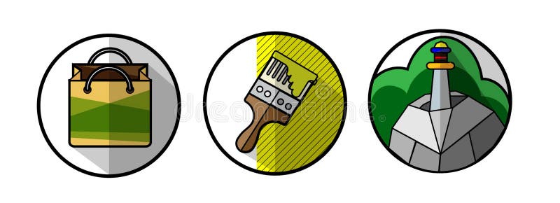 Three flat icons3 stock vector. Illustration of excalibur - 150888742