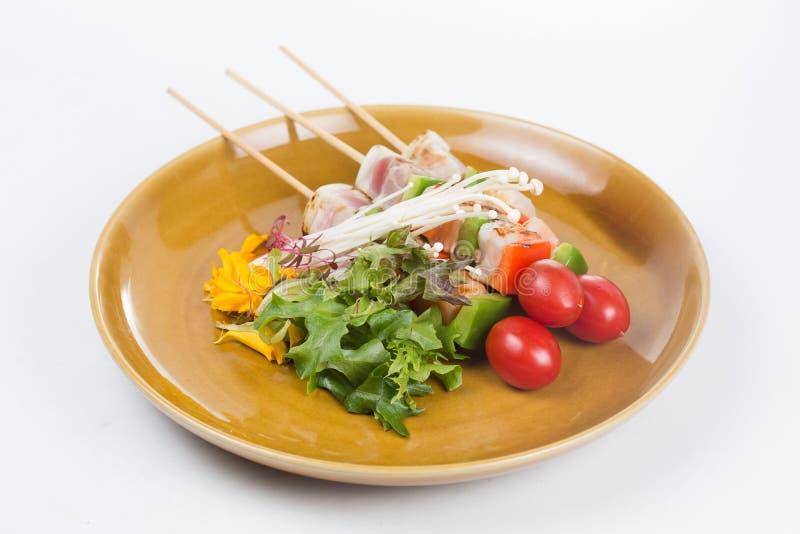 Three Flavored Fish Barbeque Stock Photo - Image of grilled, pepper ...