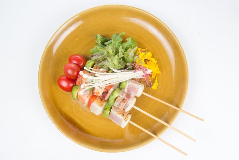 Three Flavored Fish Barbeque Stock Image - Image of closeup, mixed ...